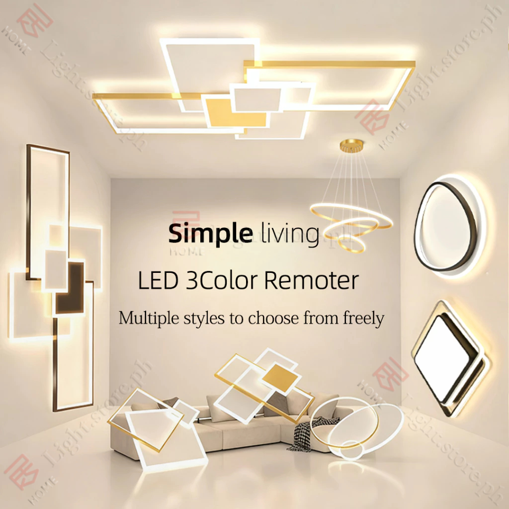 Modern 3color LED Dim Remote Control Ceiling Lights Living/Bedroom ...