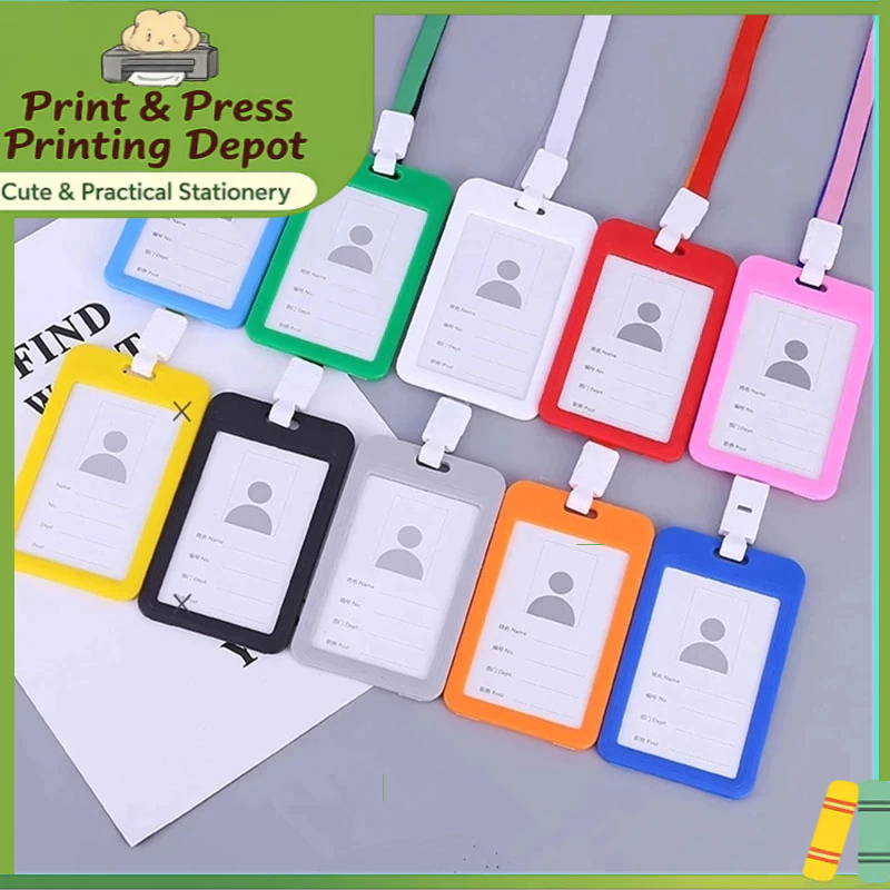 Waterproof Business Work Card ID Badge Lanyard Vertical Certificate ...