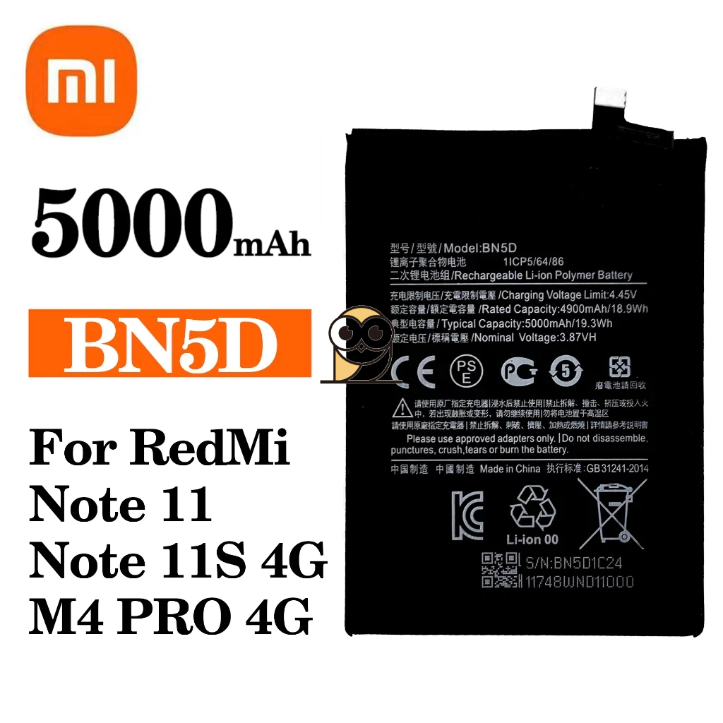 BN5D Battery For Xiaomi Redmi Note 11 /11S 4G /M4 PRO 4G Phone Battery ...
