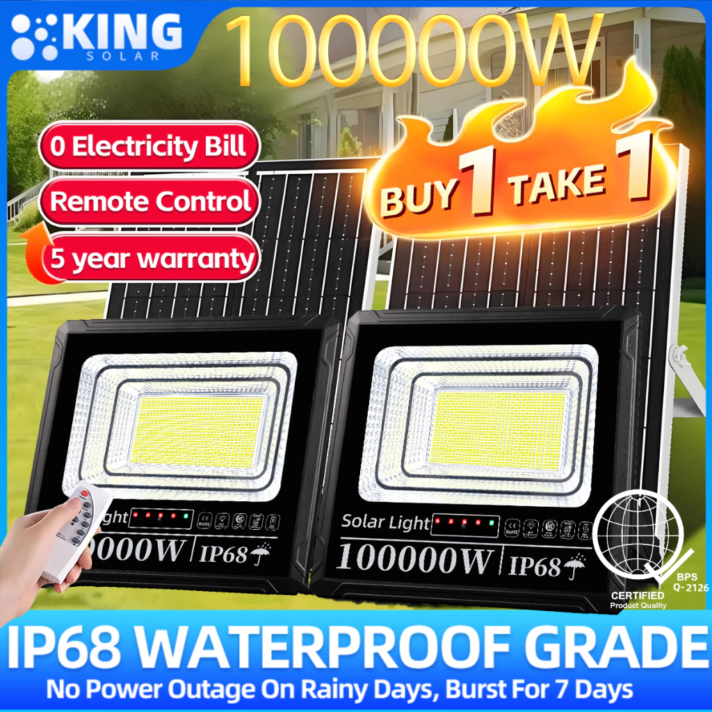 KINGSOLAR Solar Light Outdoor Waterproof IP68 Garden Flood Light Indoor ...