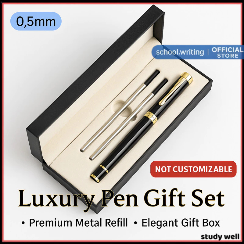Elegant Metal Signature Pen Gift Box Set Premium Business Writing Pen ...