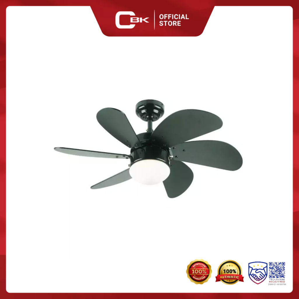 Westinghouse Turbo Swirl Ceiling Fan 30" 6-Blade for Small Rooms Black ...