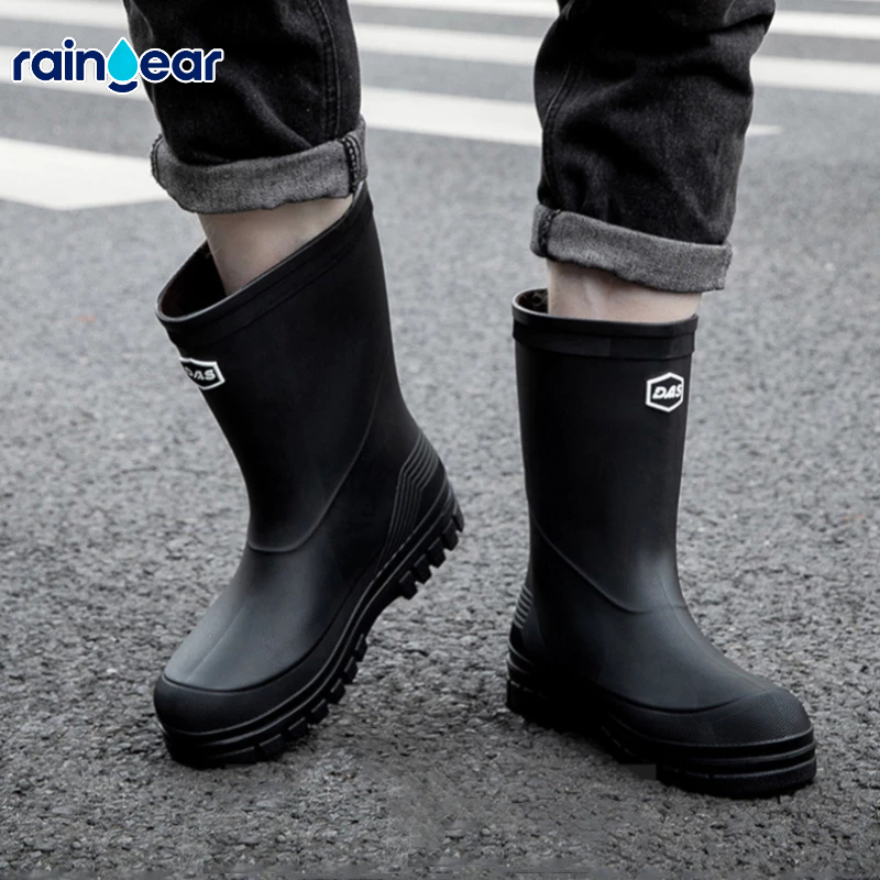 Men's Rain Boots Anti Slip Rain Shoes Mid Tube Waterproof Rain Shoes ...