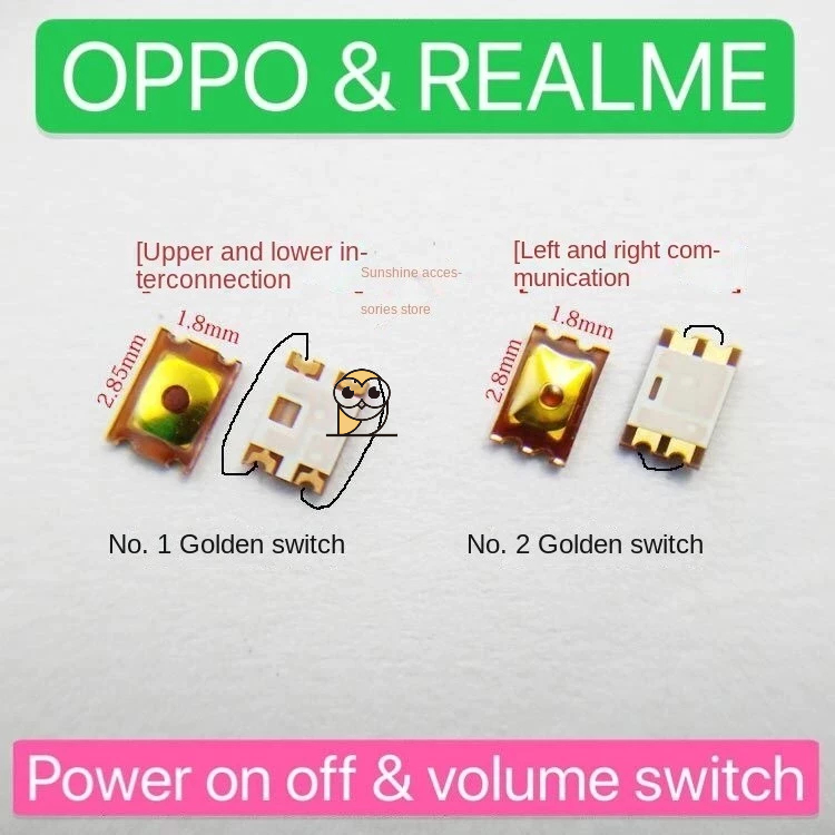 10-50pcs Oppo & Realme power on off & volume switch Power Botton Switch ...