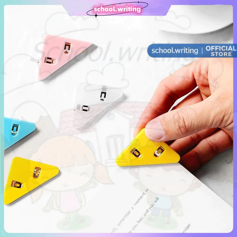 Portable Colorful Binder Clip Paper Clip Transparent Triangle Clip ...