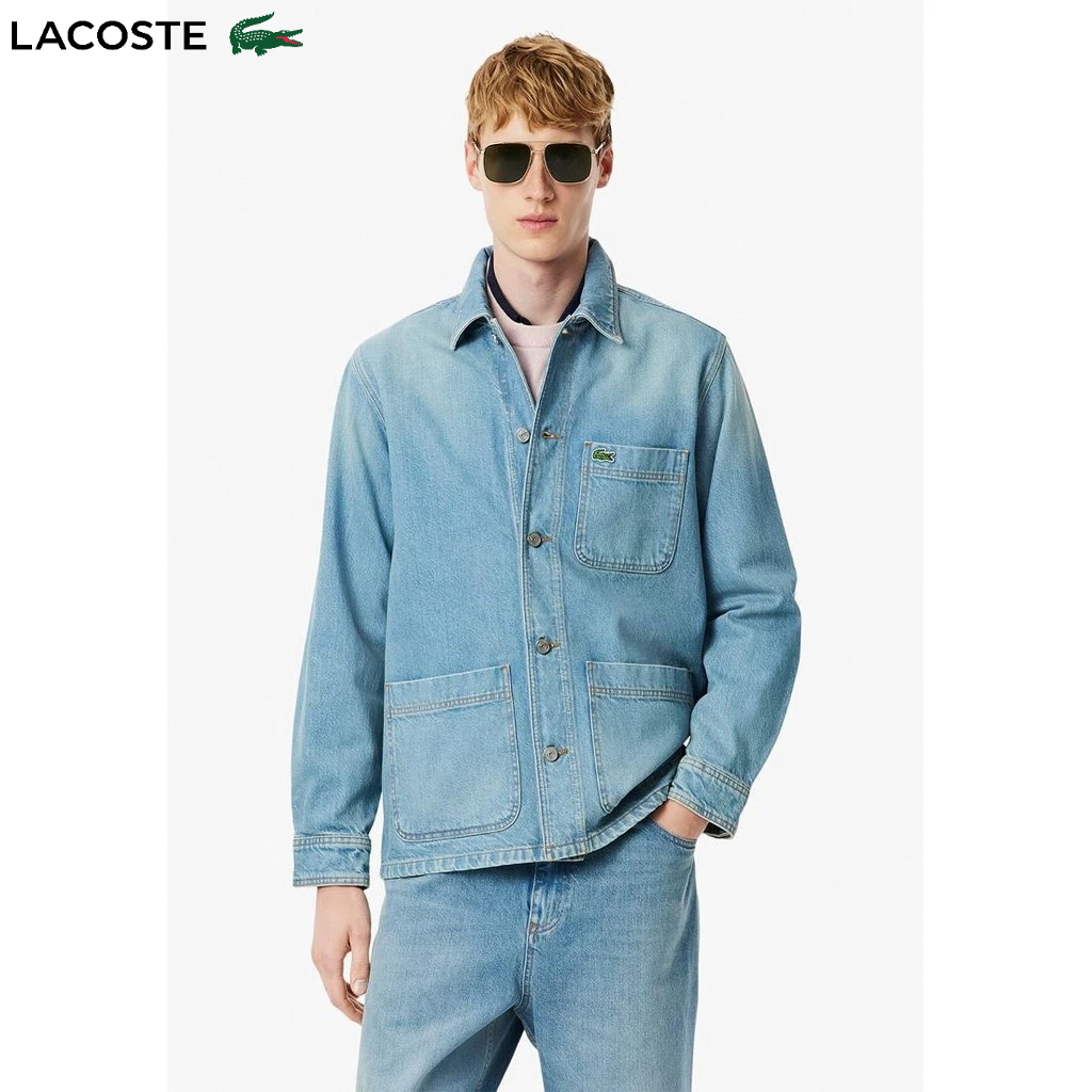 Lacoste Men's Oversized Cotton Denim Overshirt Jacket | Shopee Philippines
