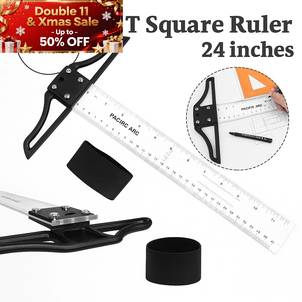 T Square Ruler – 45/60/70/80cm Acrylic Drafting Ruler Removable T Head ...