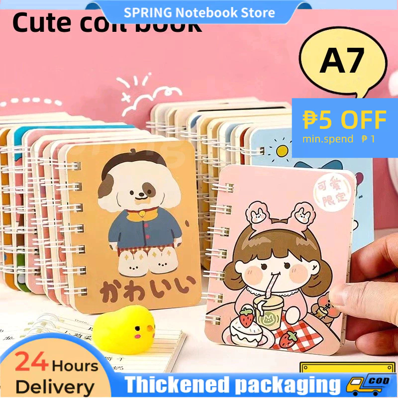 4PCS cute style coil book spiral Notebook A7 Student Notebook School ...