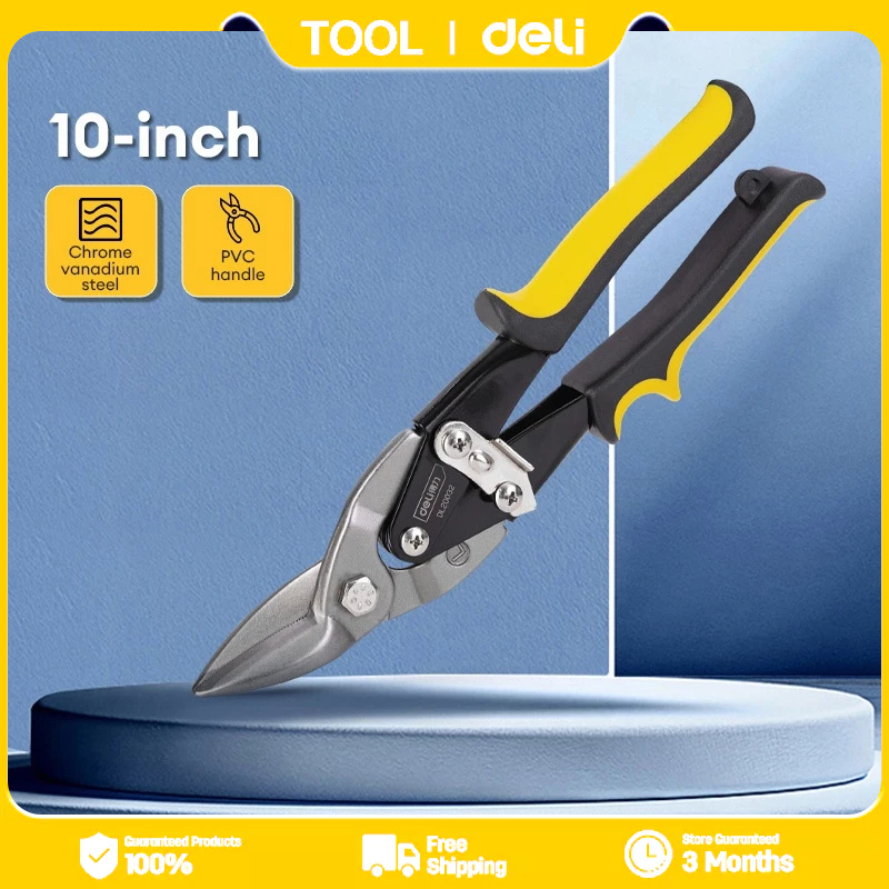 Deli Tools Right Aviation Snip Cutter Aviation Scissors 10 Inches Snip ...