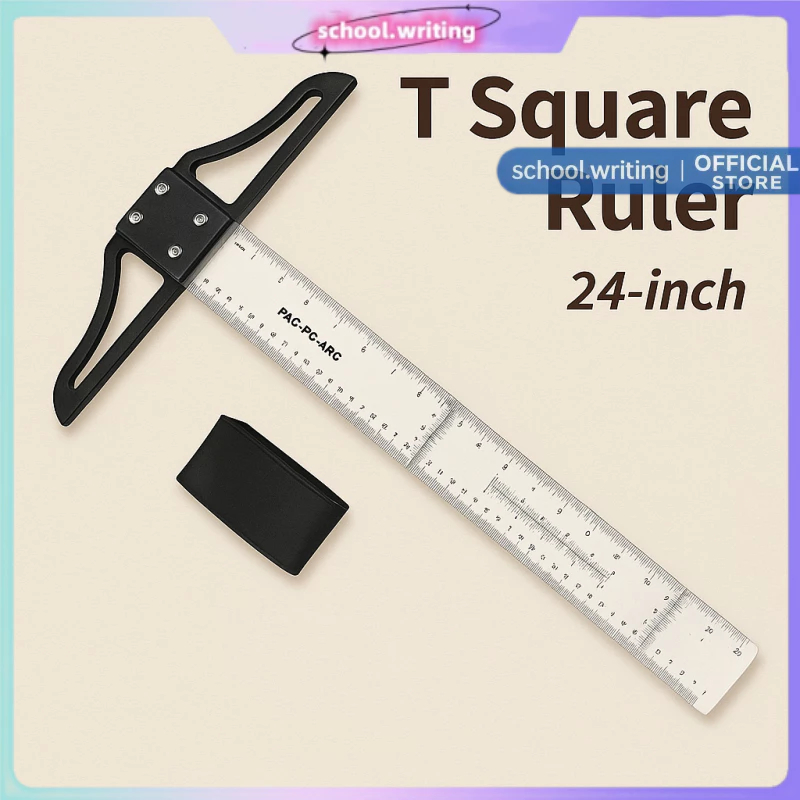 45 60 70 80cm Plastic T Square Acrylic Graduated Ruler Detachable Head ...