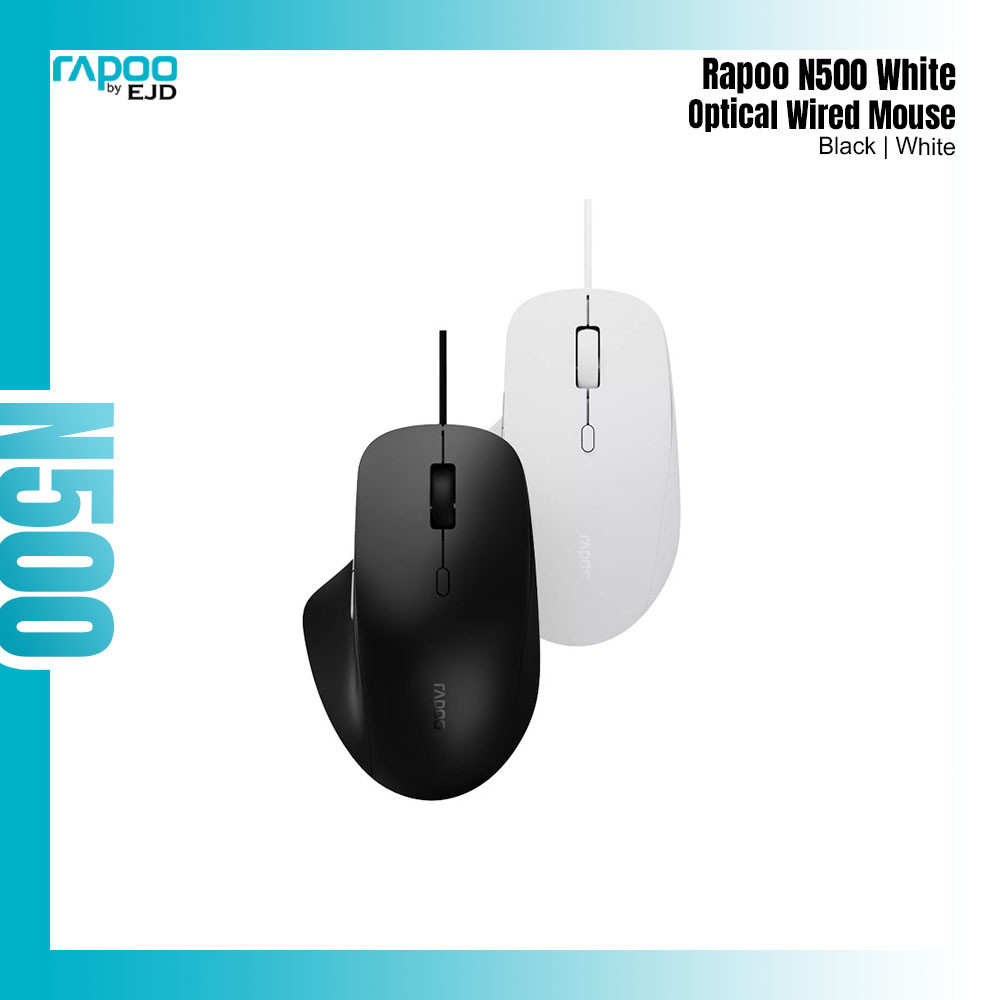 Rapoo N500 White Wired USB Optical Mouse | Rapoo by EJD | Shopee ...