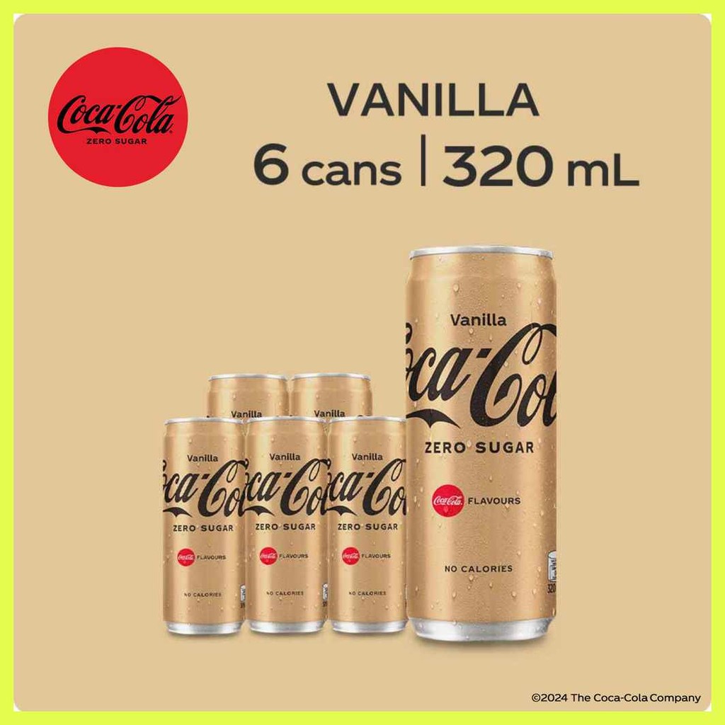 Coca-Cola{A;Zero-ae(Sugar=d|Vanilla=m|320ml=b|-=y|Pack=y|of=R|6 | Shopee Philippines
