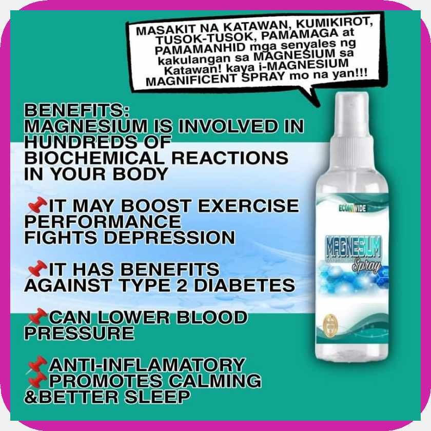 MAGNESIUM$Uh=MAGNIFICENT+G~s*SPRAY | Shopee Philippines