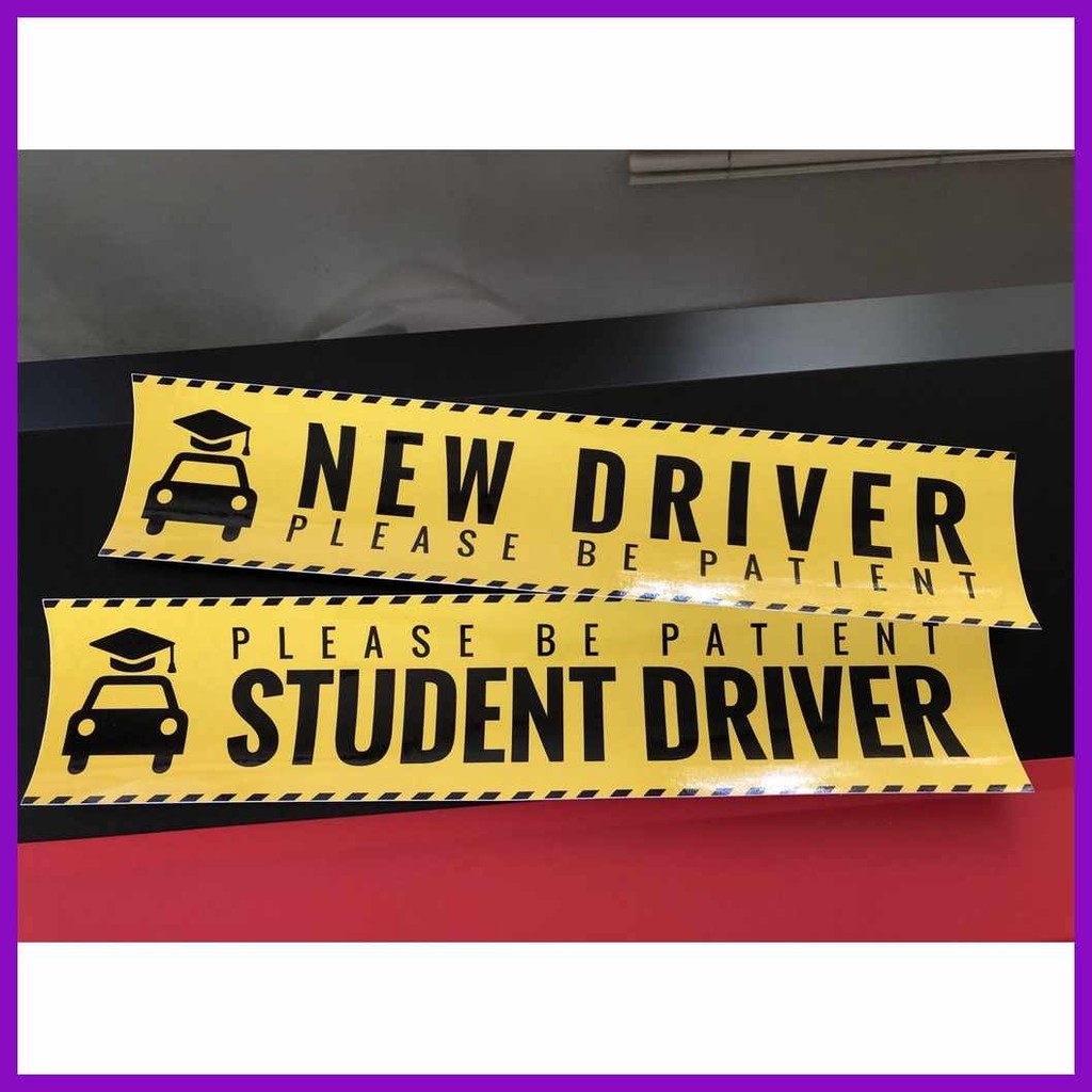 NEW`f'DRIVER}f,STUDENT&k`DRIVER;N`DECAL;h`LARGE;z`WATERPROOF | Shopee ...