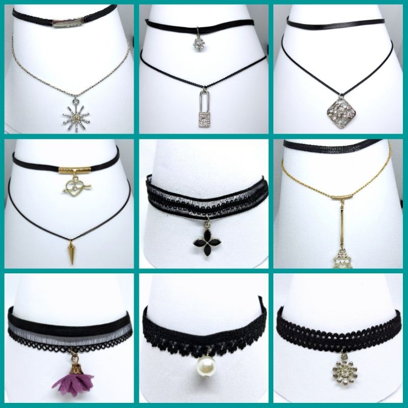 Fashion;O~Black?XF|ChokerwBNecklace-mdwith-wKPendant-JJ(available-mJin ...