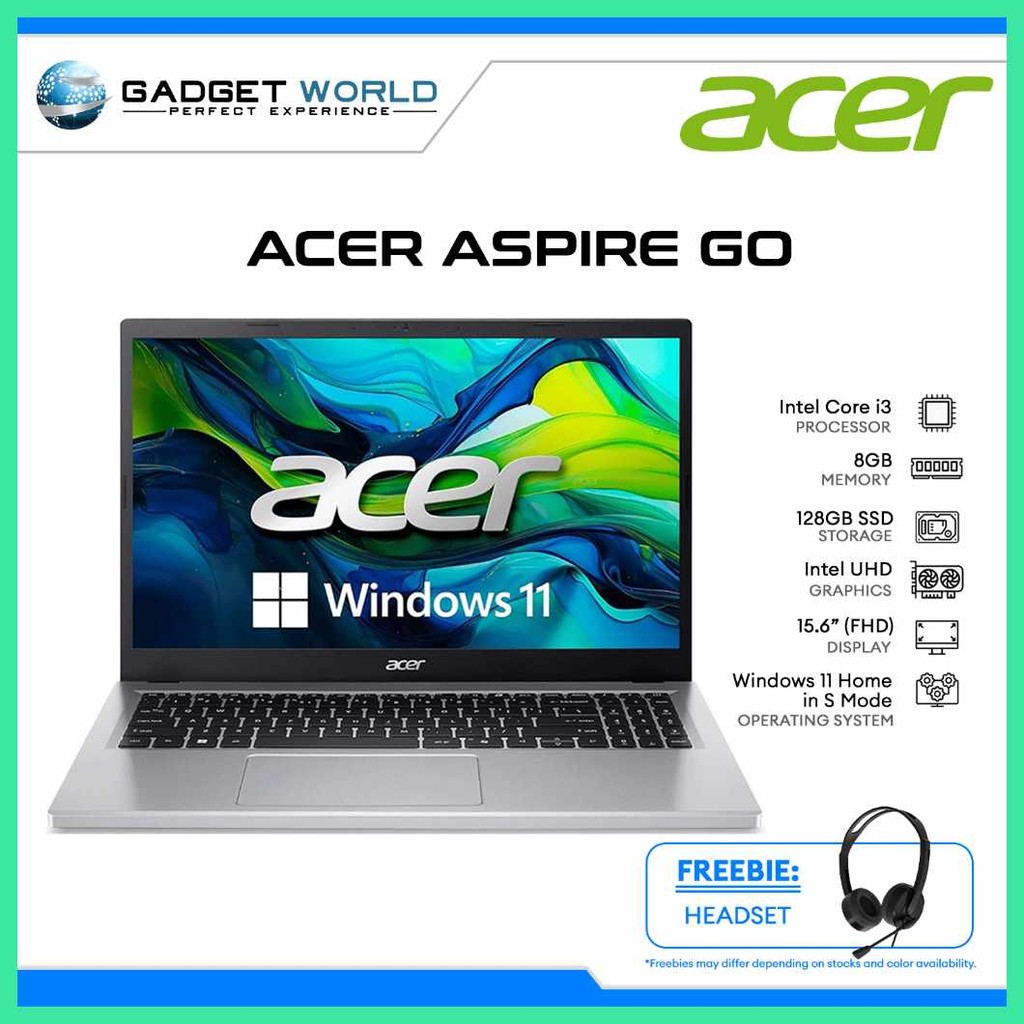 Acer$CZ)Aspire]jP:Go@Q+15 H+i+e+i+K+15.6 FHD Slim Laptop i3-N305 8GB ...