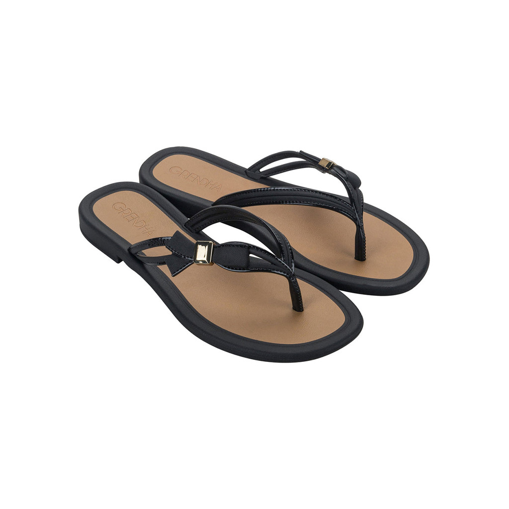 Grendha Sofisticada Rast Black Comfortable Slippers for Ladies | Shopee ...