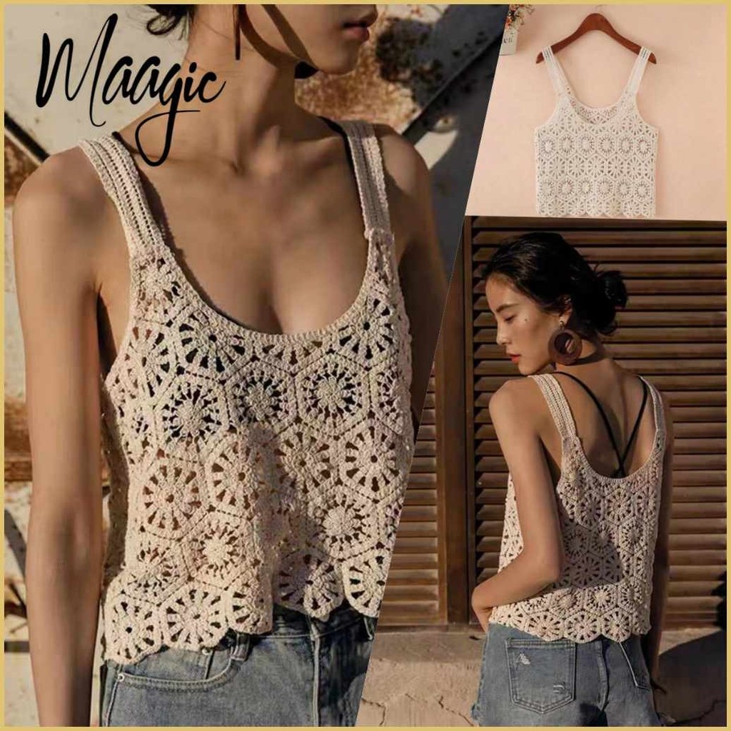 Crochet!o]topt_Kniting*VX?Ep@Outfit*kR?Top*qA?Cover+UO@Up+Qa@Bikini Beach Top Crochet Korean ...