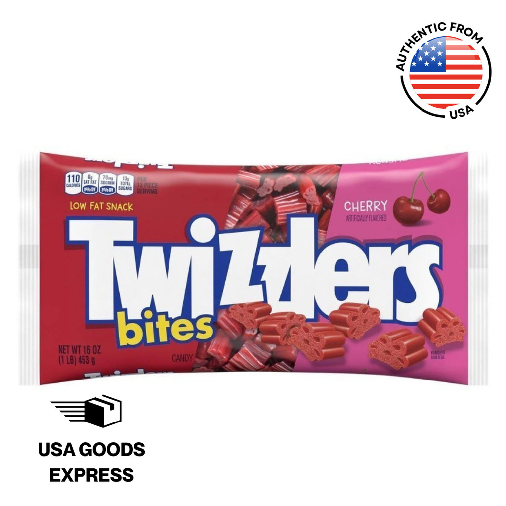 TWIZZLERS Chewy Candy Low Fat Cherry Flavored Candy, (16 Oz) Bag (Bites ...
