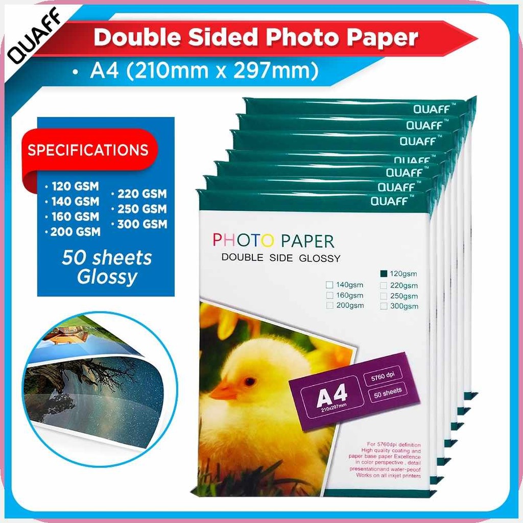 QUAFF*eP}Double-iC%Sided+pD@eE@c~Photo?S~Paper?C@k A4 size (50sheets ...