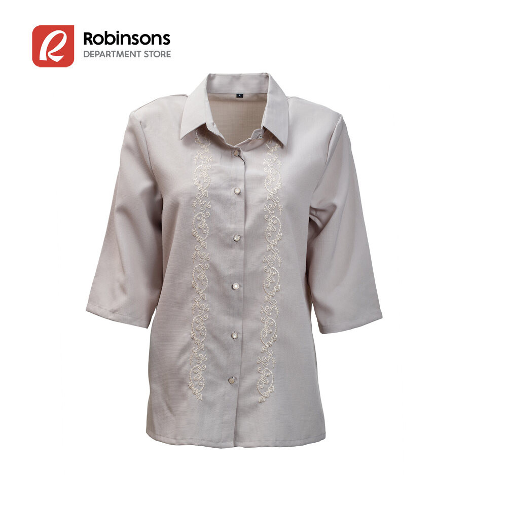Red Deals Ladies' Miyaki Fabric 3/4 Sleeves Barong | Shopee Philippines