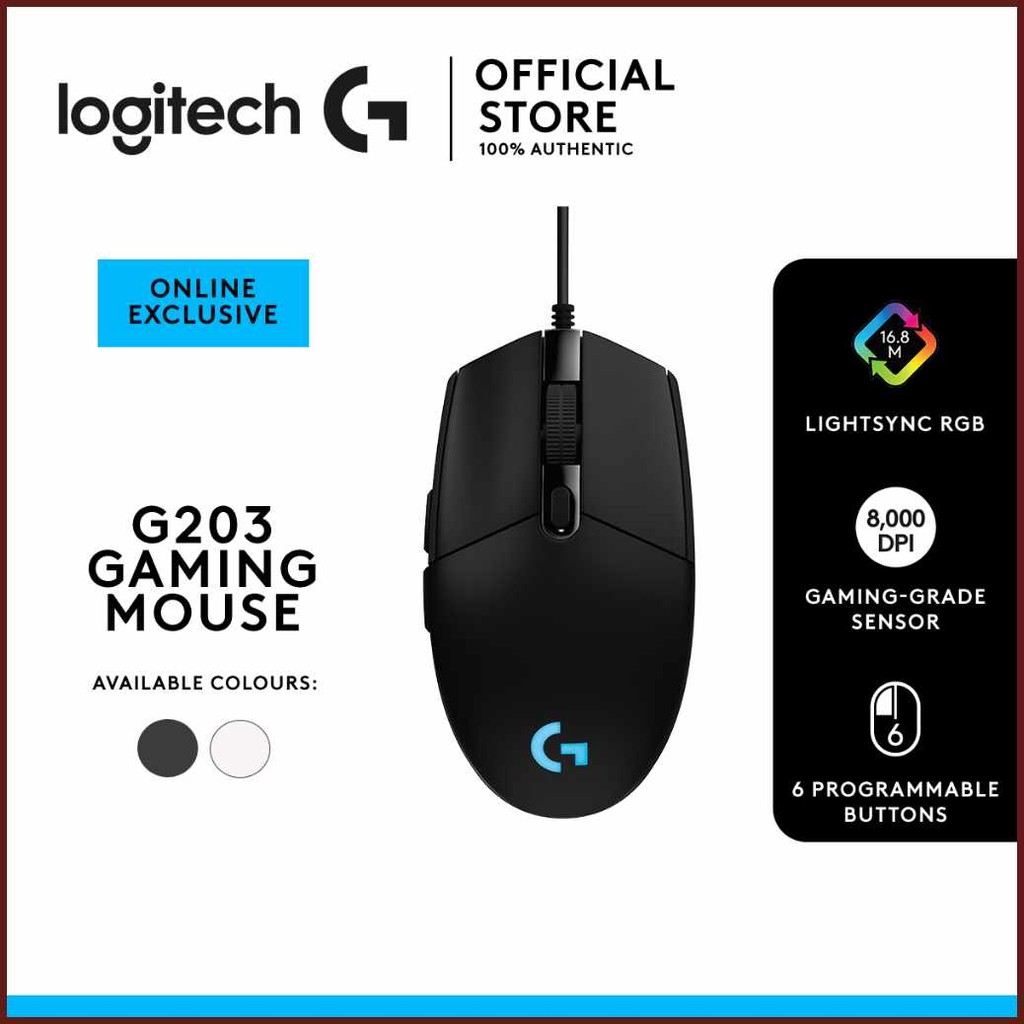 Logitech+WV*G203(M:2nd+ke@Am@Gen+v@8,000+L@DPI,+L@LIGHTSYNC+E@RGB Wired ...