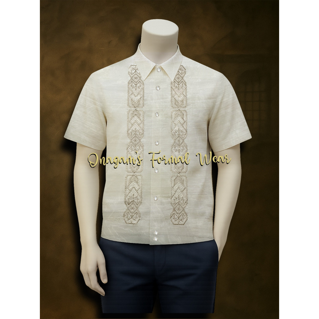 SHORT SLEEVE POLO JACKET Barong Tagalog for Men FORMAL / OFFICE BARONG ...