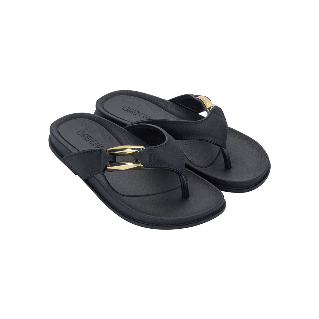 Grendha Esplendor Rast Black Comfortable Slippers for Ladies | Shopee ...