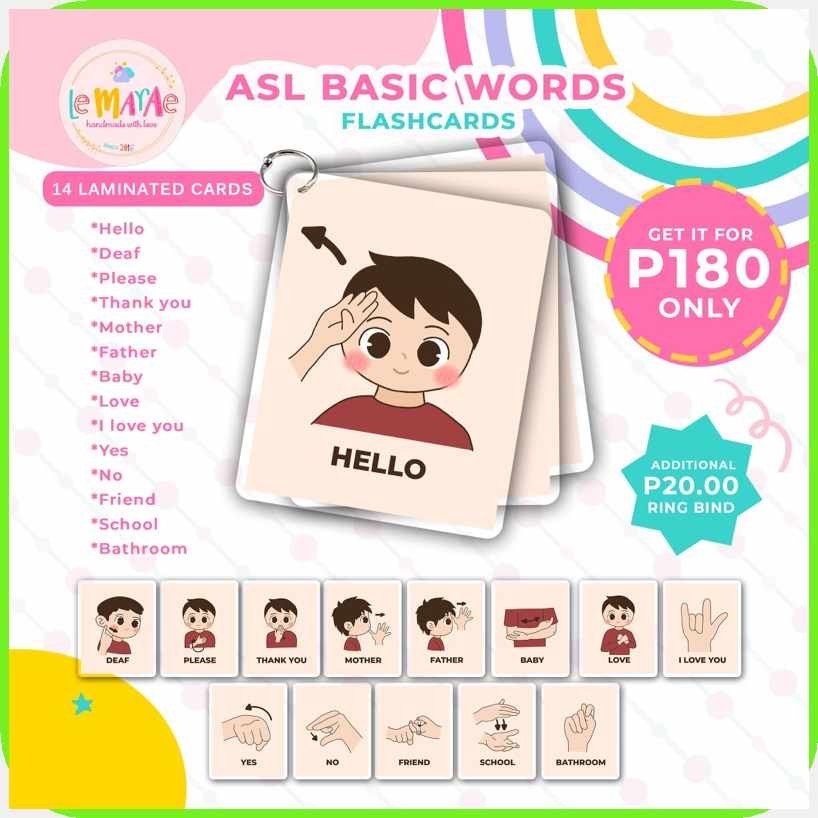BASIC.Lc,SIGN^UM/LANGUAGES/UX^WORDS/Kh^ASL/Kq^Laminated/zq^Educational ...