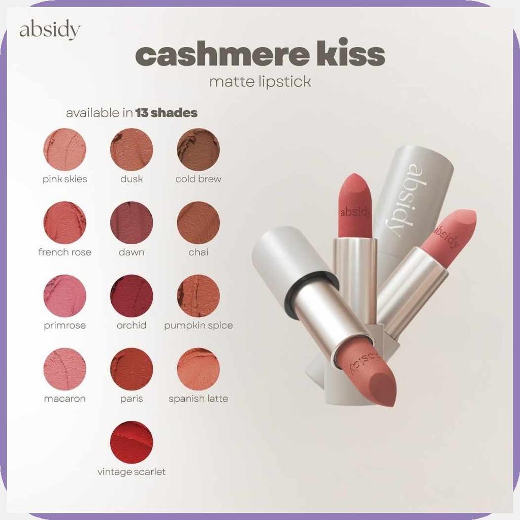 Absidy)Sw}Cashmere>a}Kiss=y|Matte>o}Lipsticks | Shopee Philippines