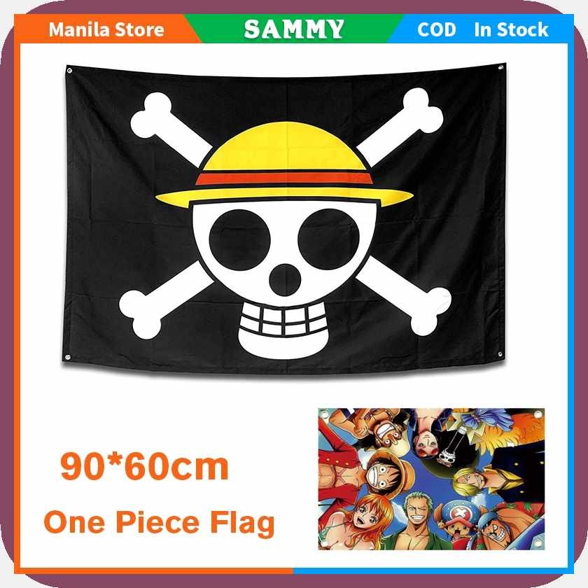 90x60cm>w(One[M/Piece@H+Flag~PM*JZ+s+S+Luffy's~gA*Straw Hat Pirate Flag ...