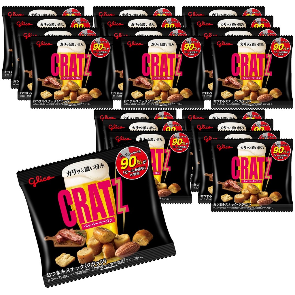 【Direct From Japan】Cratz Pepper Bacon Mini Type 14g x 20 pieces Ezaki ...