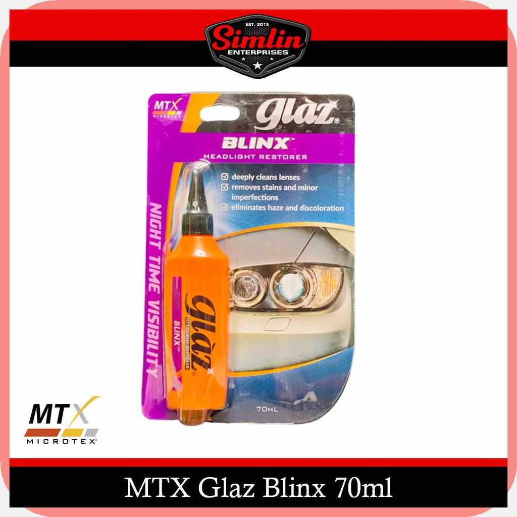 Glaz|mE+c`Blinx%k_Headlight:F_Restorer:w_70ML:v_Microtex:t_MTX:K_Glass Detailing | Shopee ...