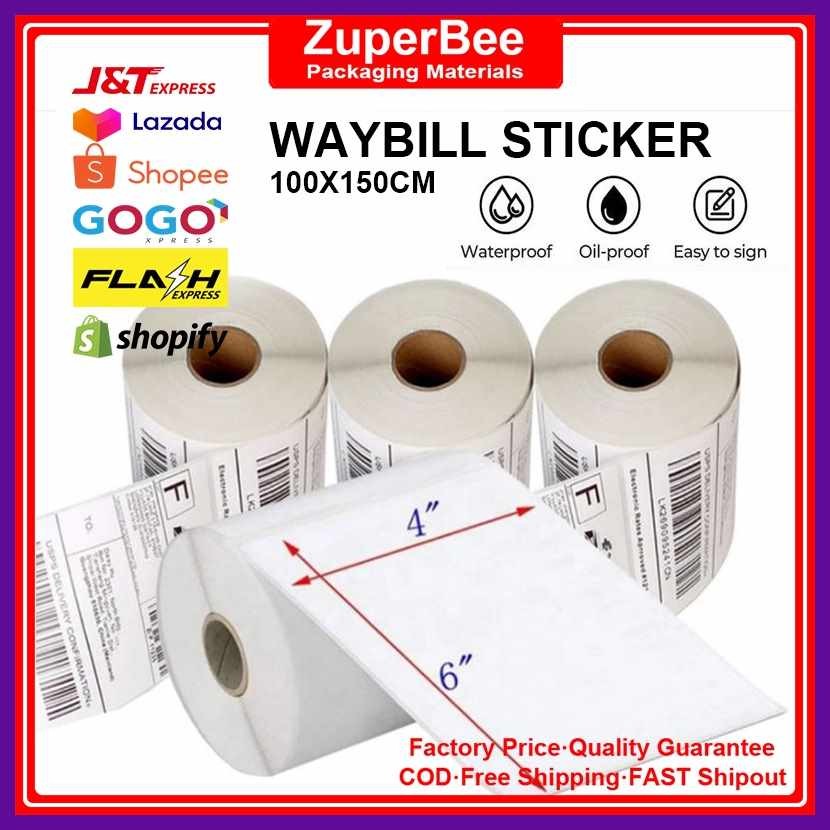 Waybill-lj*Sticker}B!A6&jo`100x150cm;RH`500pcs;ju`Courier;Rb`Thermal;ZD ...