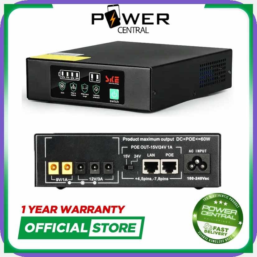 SKE#V:Mini^Wt{POEX60W-T17W-zUPS-rfor-eRouter-acModem DC 9V 12V Gigabit POE 24V 48V 17,600mAh ...