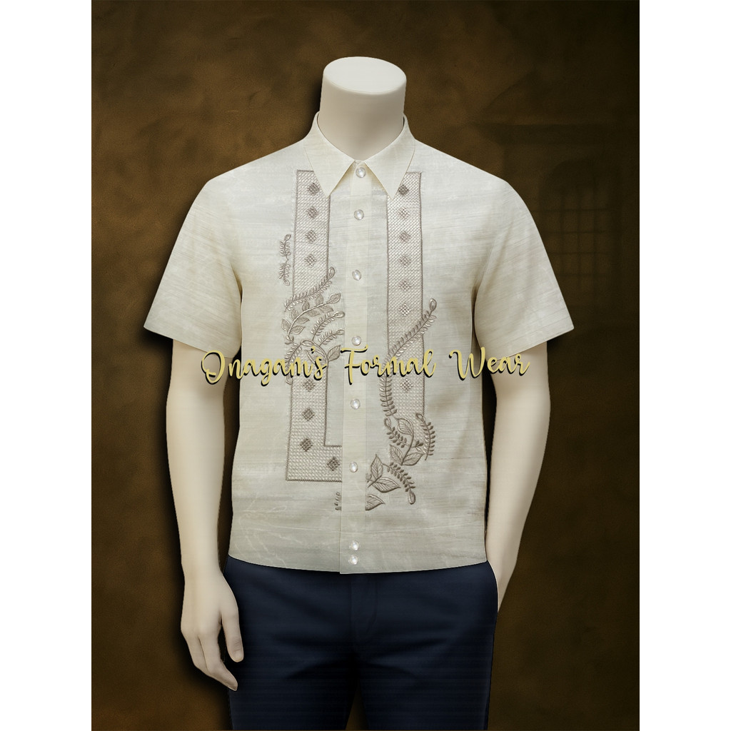 SHORT SLEEVE POLO JACKET Barong Tagalog for Men FORMAL / OFFICE BARONG ...