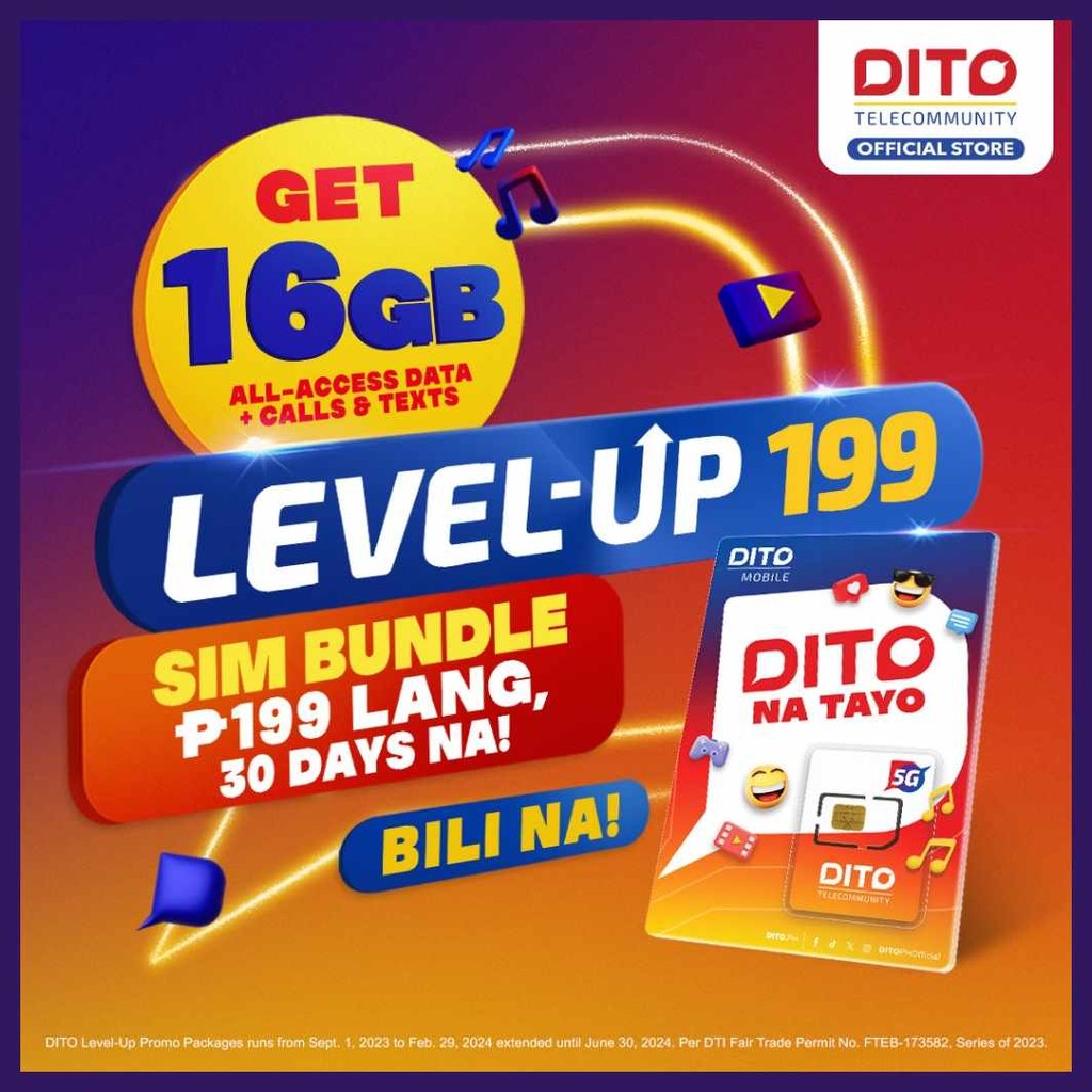 DITO:Fs,5G,M.SIM>SP)with}kc)Level-Up}aG)199}VO)Bundle~qG*(16GB~Hx*Data ...
