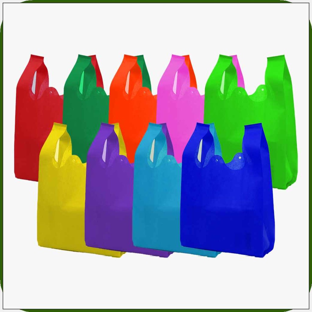 50Pcs'O$Sando_K+Eco@E?g~Bag?m~5?q~Size?T~Plain?C~Reusable Shopping Tote ...