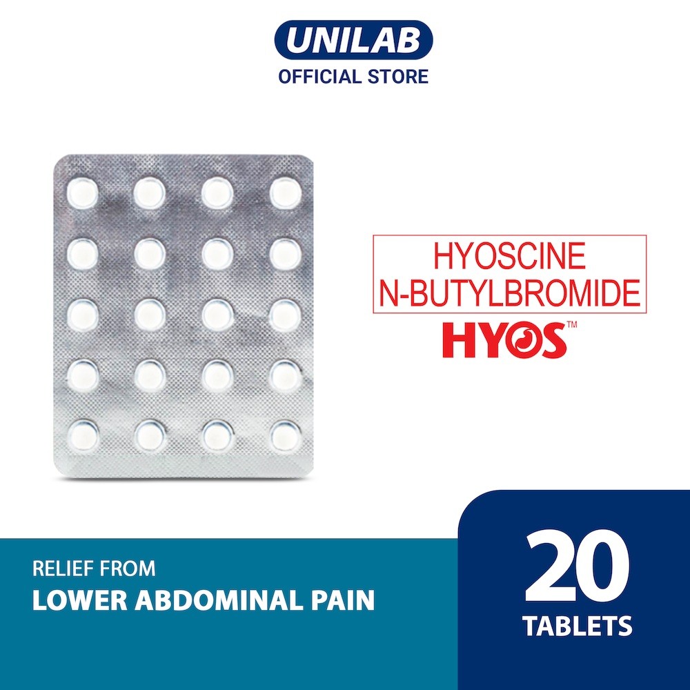 UNILAB Hyos 10mg 20s (Relives Lower Abdominal Pain) | Shopee Philippines