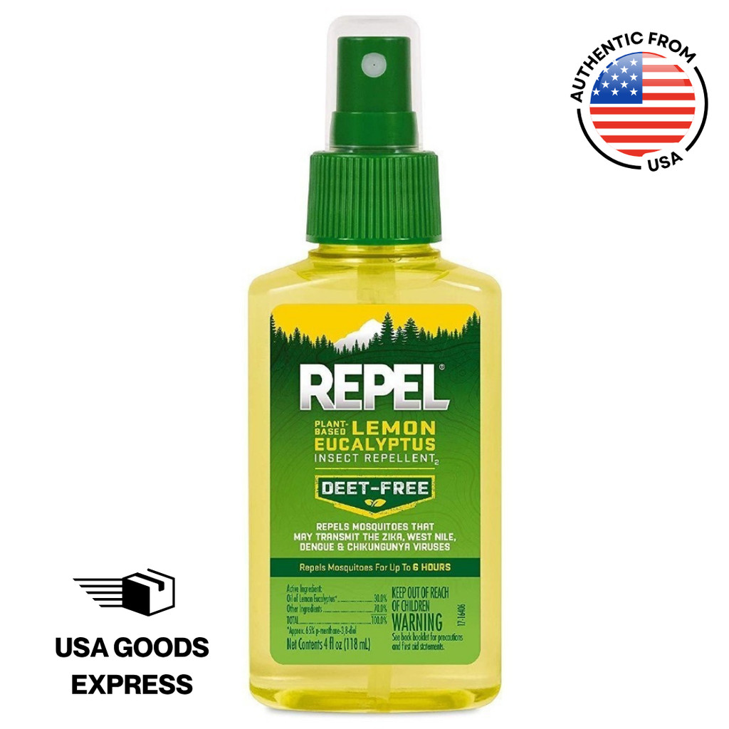REPEL Plant-Based Lemon Eucalyptus Insect Repellent, (4 oz) Pump Spray ...
