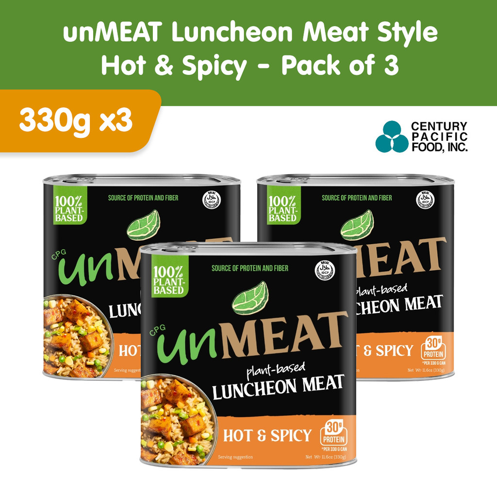 unMEAT Luncheon Meat Style Hot & Spicy 330g (Pack of 3) - 100% Plant ...