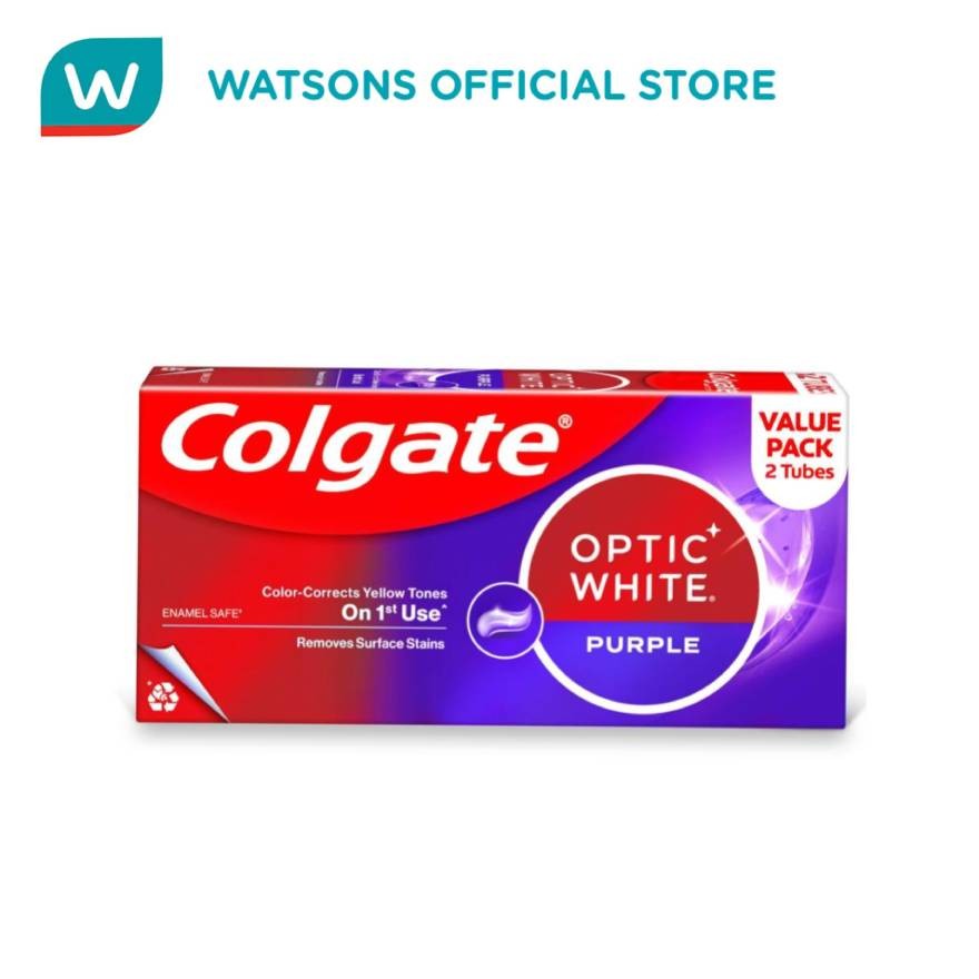 COLGATE Optic White Purple Toothpaste 100g Twinpack | Shopee Philippines