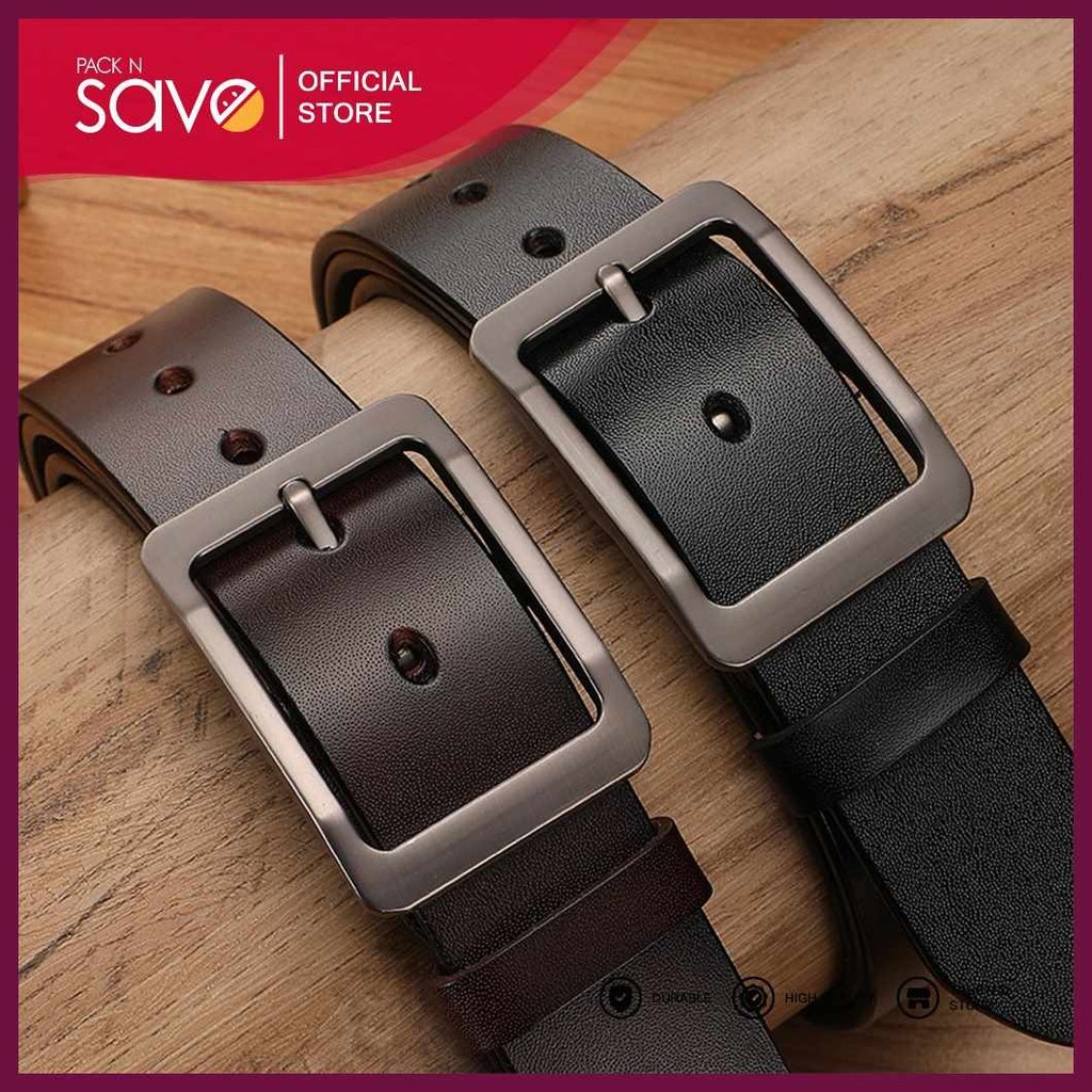 Men's^YA{Genuine*P{Casual-EvCowhideCiLeatherjsBeltuwithrblackmand brown ...