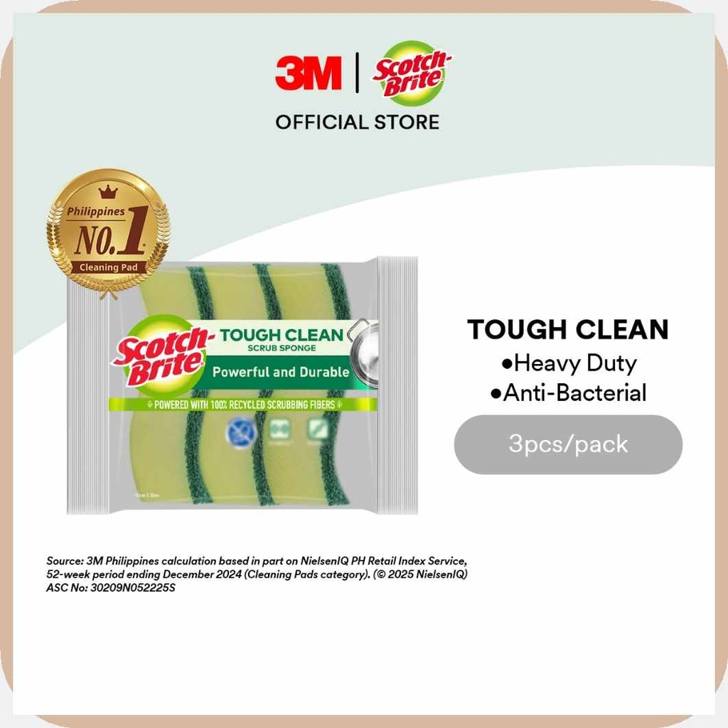 3M-e:Scotch-BriteF^Tough?DL*Clean~BN*Antibacterial~Wq*Scrub~iP+Sponges ...