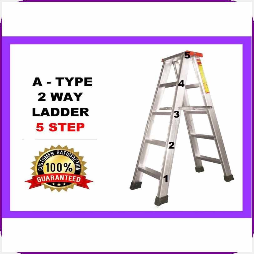 FOLDABLE.v@A-TYPE]a+ALUMINUM`K;LADDER&&5&STEPS,'q