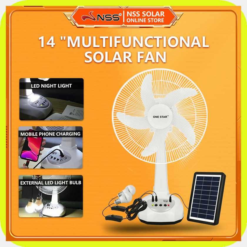 NSS/nh'14*a{inch-BKsolaryelectricRfanRwithopanelFrechargeable fan with ...
