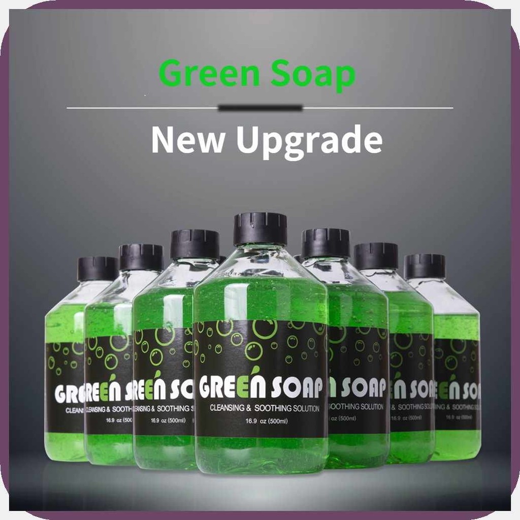 500ml,Gy~Green$d{SoapKq[Cleaning,ov[&,ib[Soothing,ll[Solution,Pu[Tattoo ...