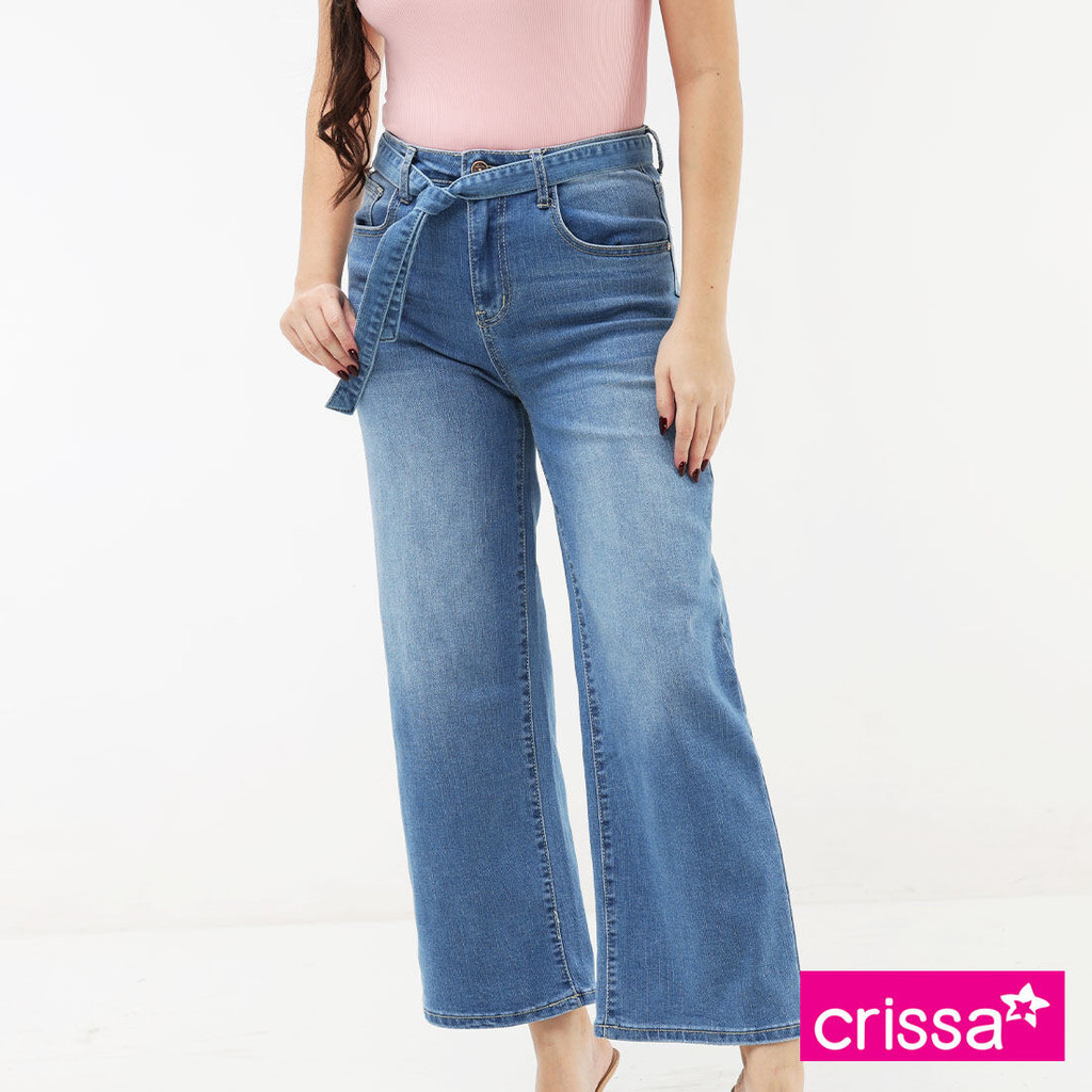 Crissa Wide Leg Jeans CSB16-0060 | Shopee Philippines