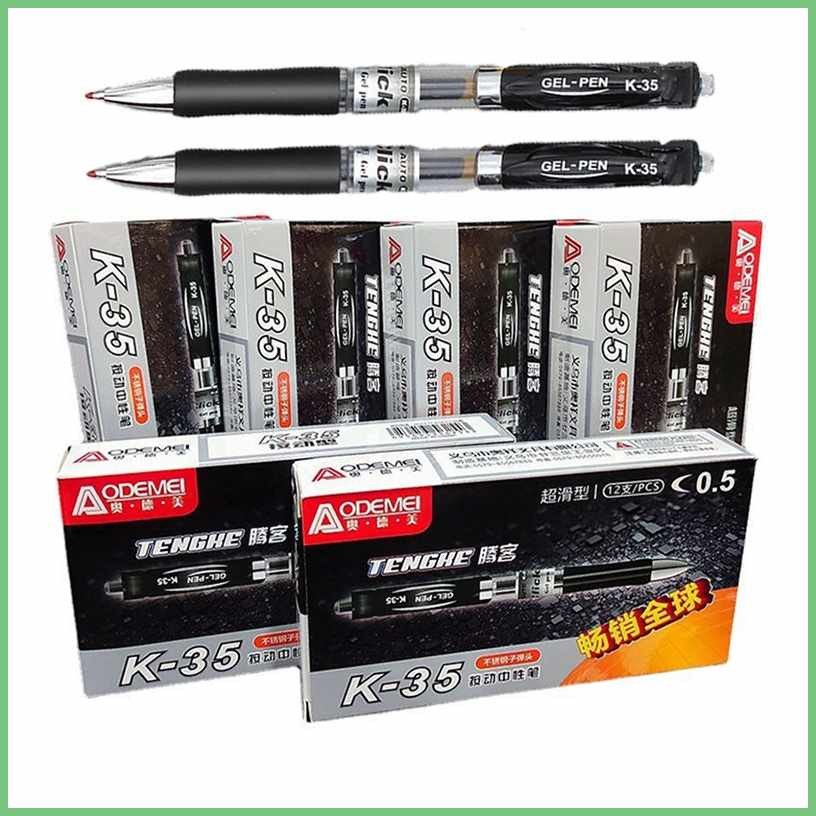 12pcs/box{t/press=V%Gel?n*pen~M*0.5mm~W*black~K*ink~b*sign~l*pen ...