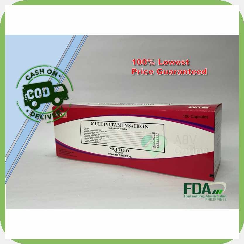 Multivitamins,re/+[IV^Iron>N)MULTIGO}v)capsule | Shopee Philippines